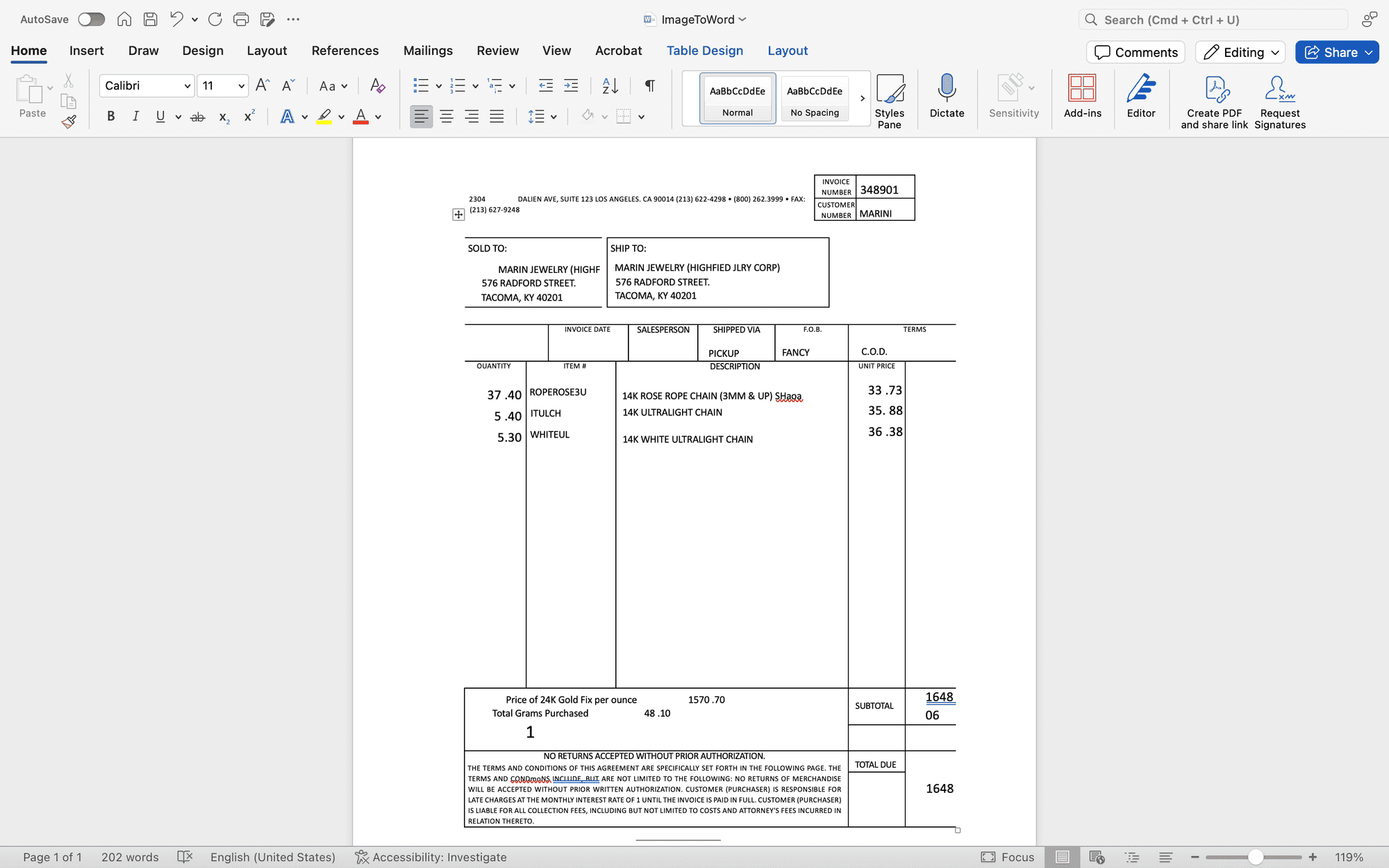 How to convert image or picture to text in Word