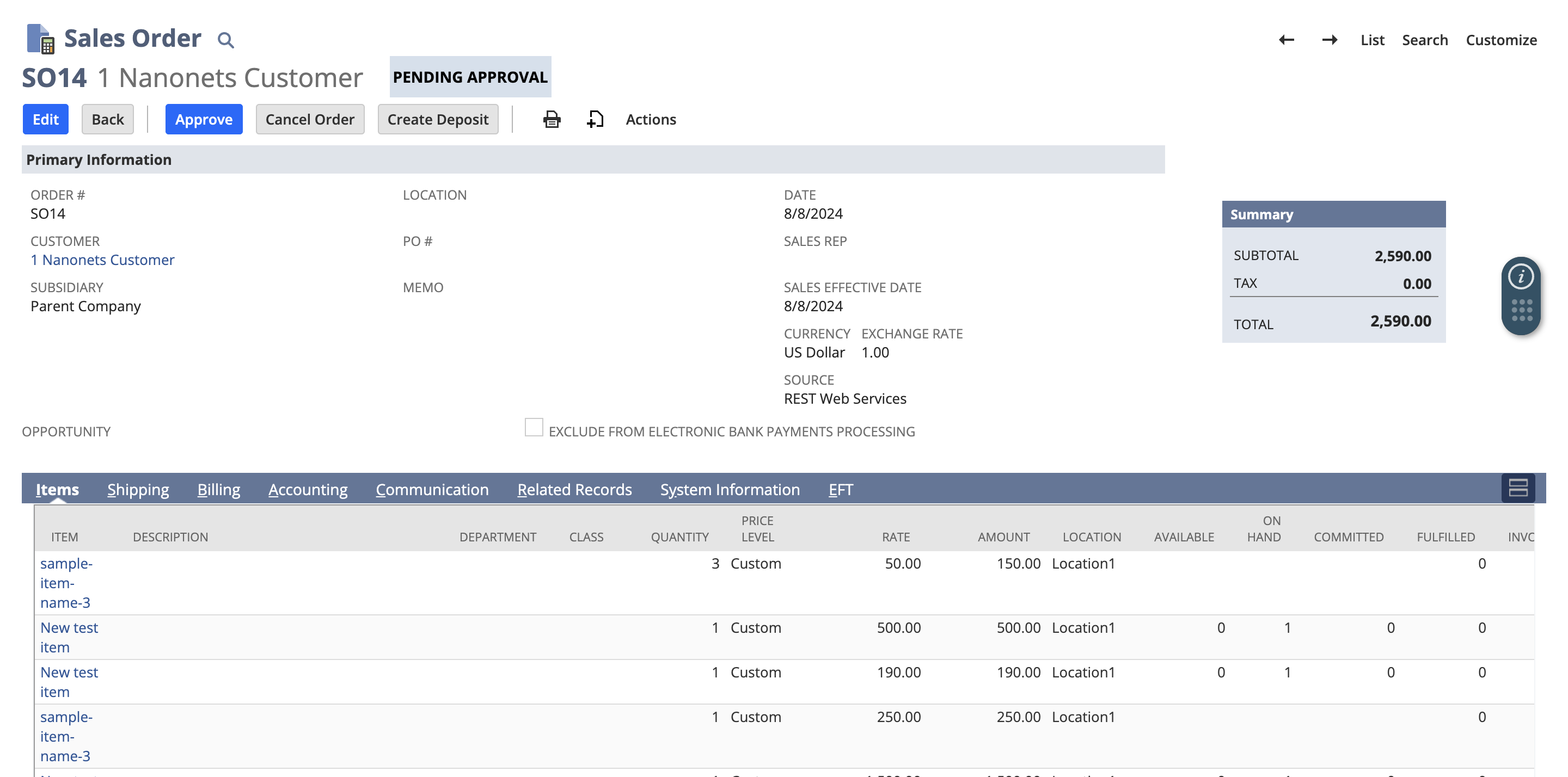 How to Create Sales Orders on NetSuite using the API