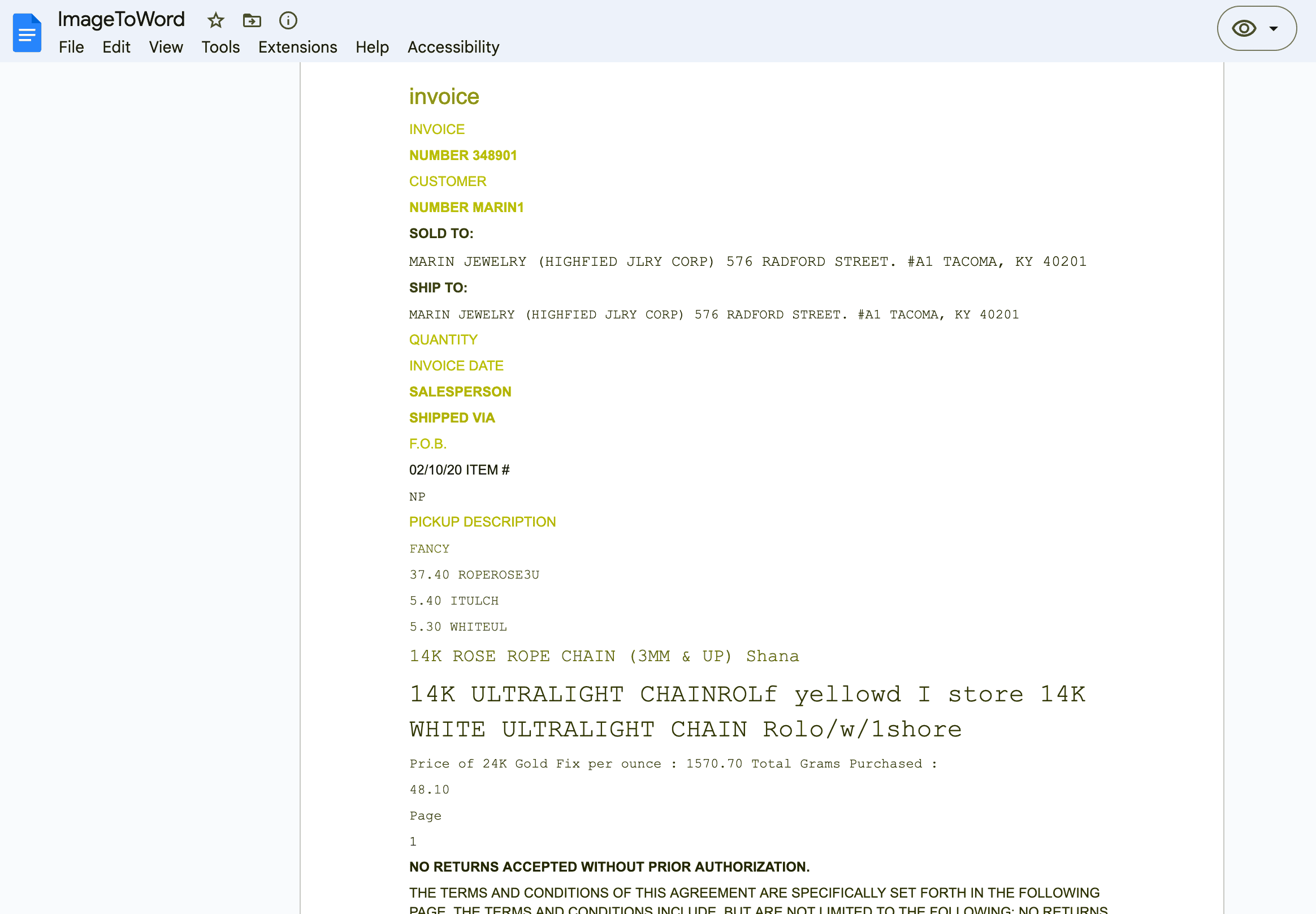 How to convert image or picture to text in Word